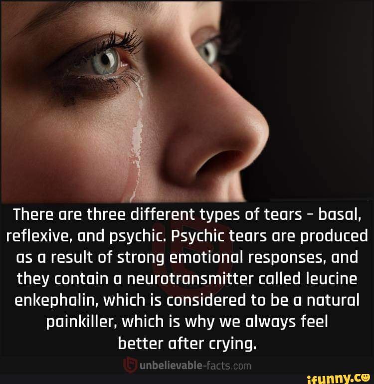 There are three different types of tears basal, reflexive, and psychic ...