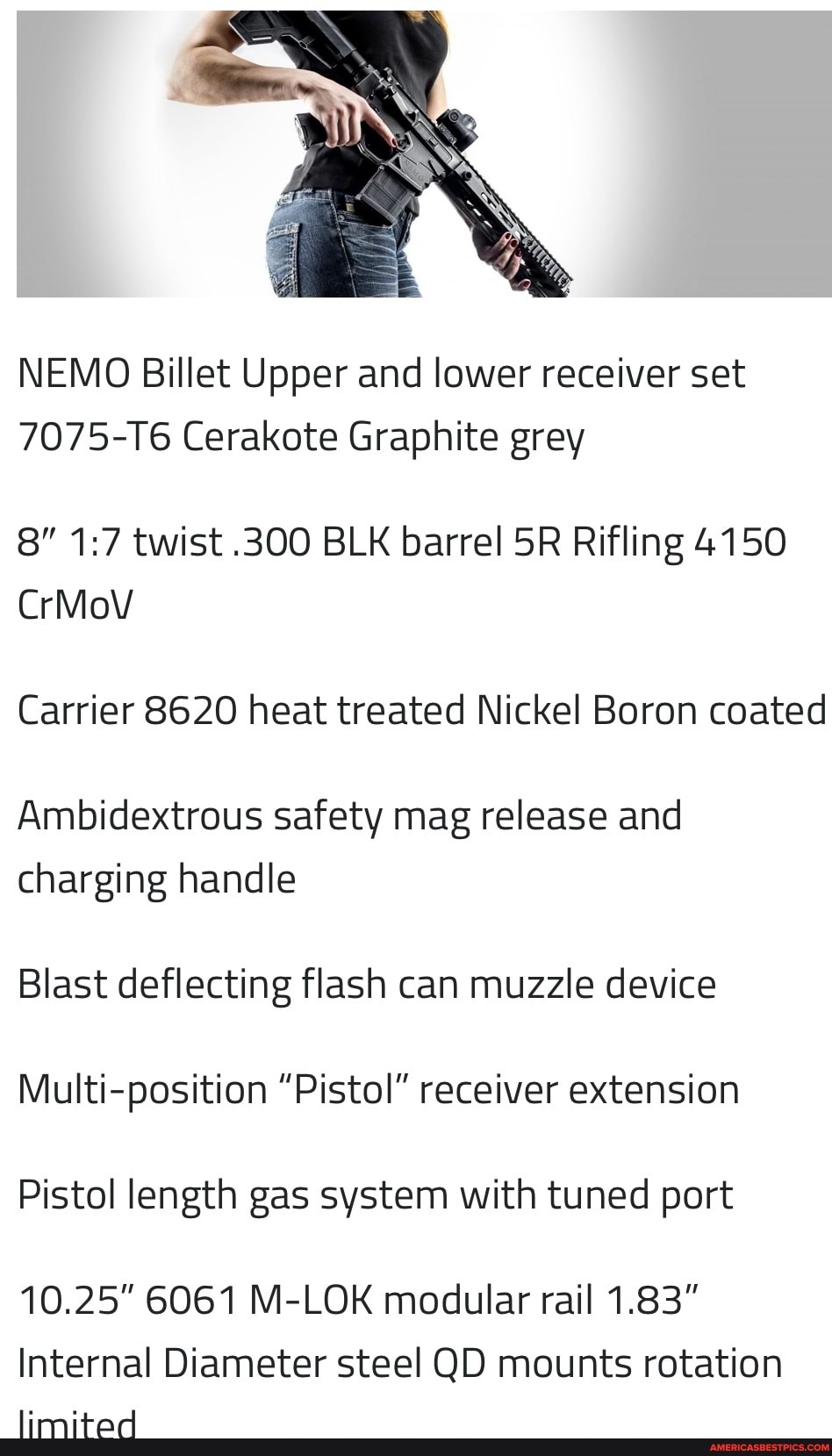 NEMO Billet Upper and lower receiver set 7075-T6 Cerakote Graphite grey ...