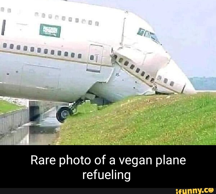 Rare photo of a vegan plane refueling - iFunny