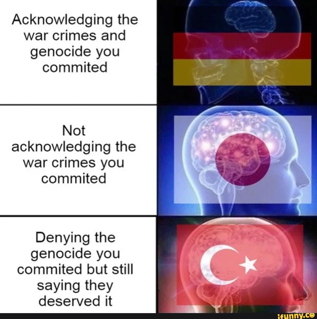 Acknowledging the war crimes and genocide you commited Not ...