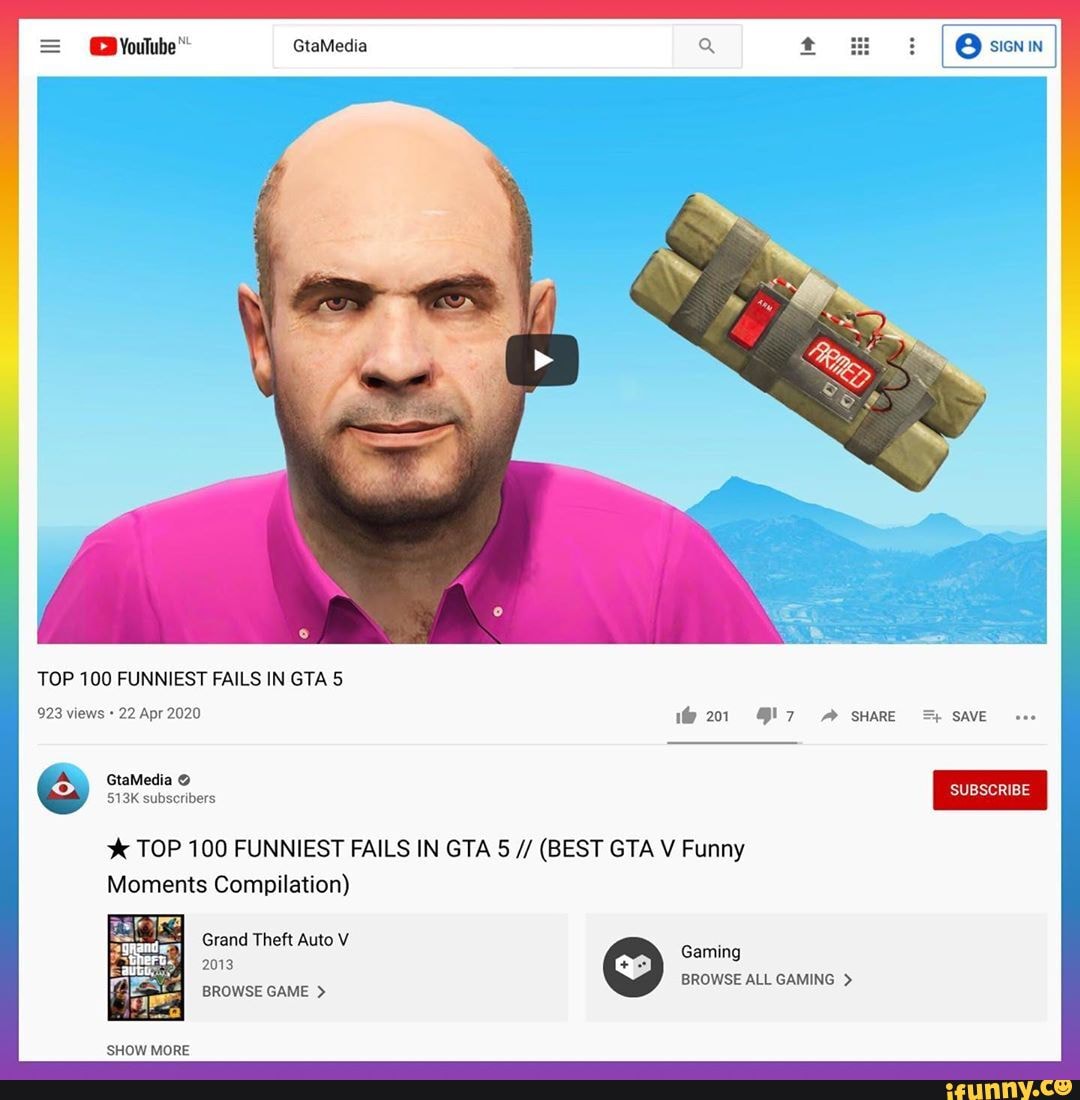 = ioilube GtaMedia Q TOP 100 FUNNIEST FAILS IN GTA 5 923 views 22 Apr ...