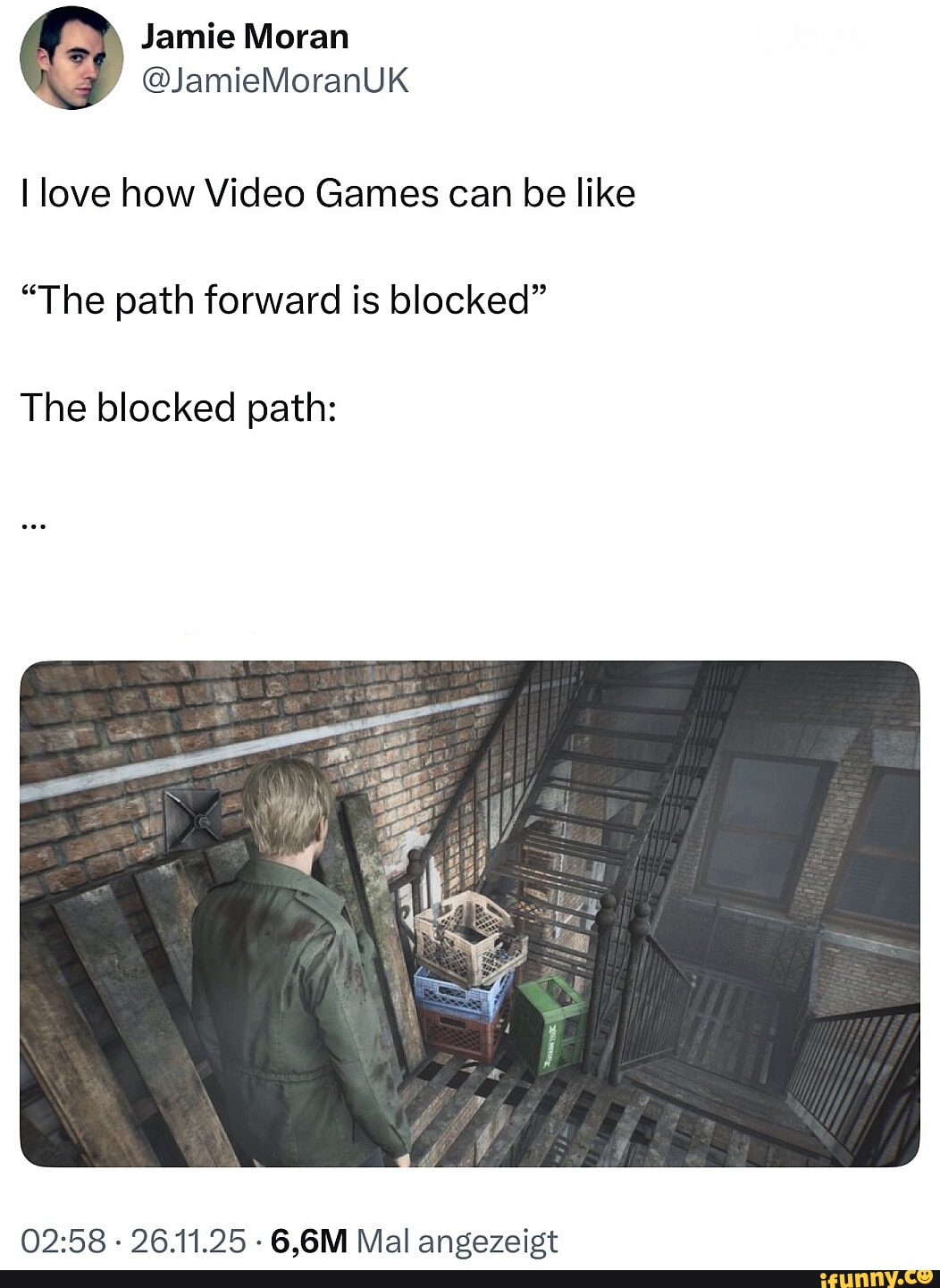 Jamie Moran @JamieMoranUK I love how Video Games can be like "The path ...