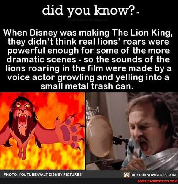 Did you know?. When Disney was making The Lion King, they didn't think ...