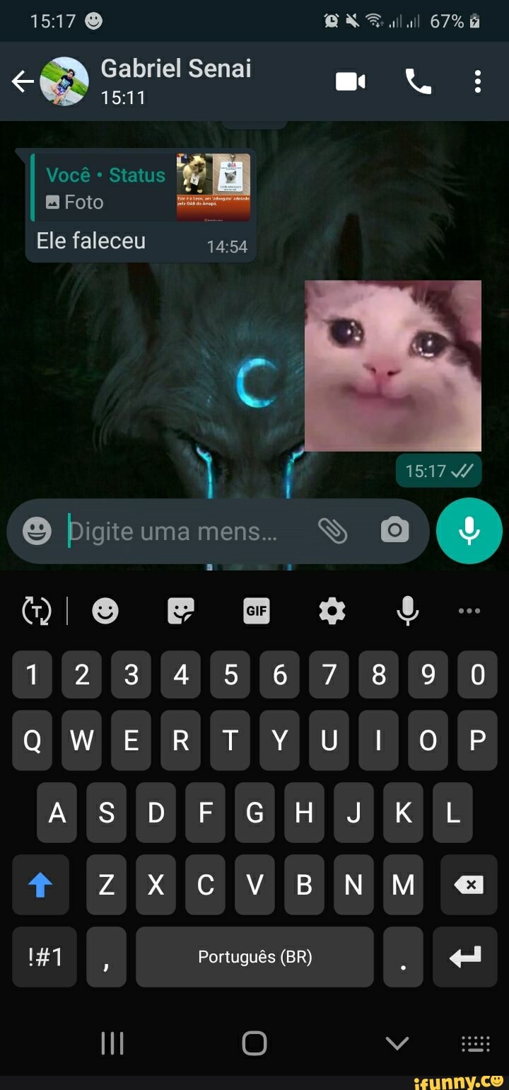 Al 67% Gabriel Senai Você Status Foto Ele faleceu O pigiteumamens.. SS ...