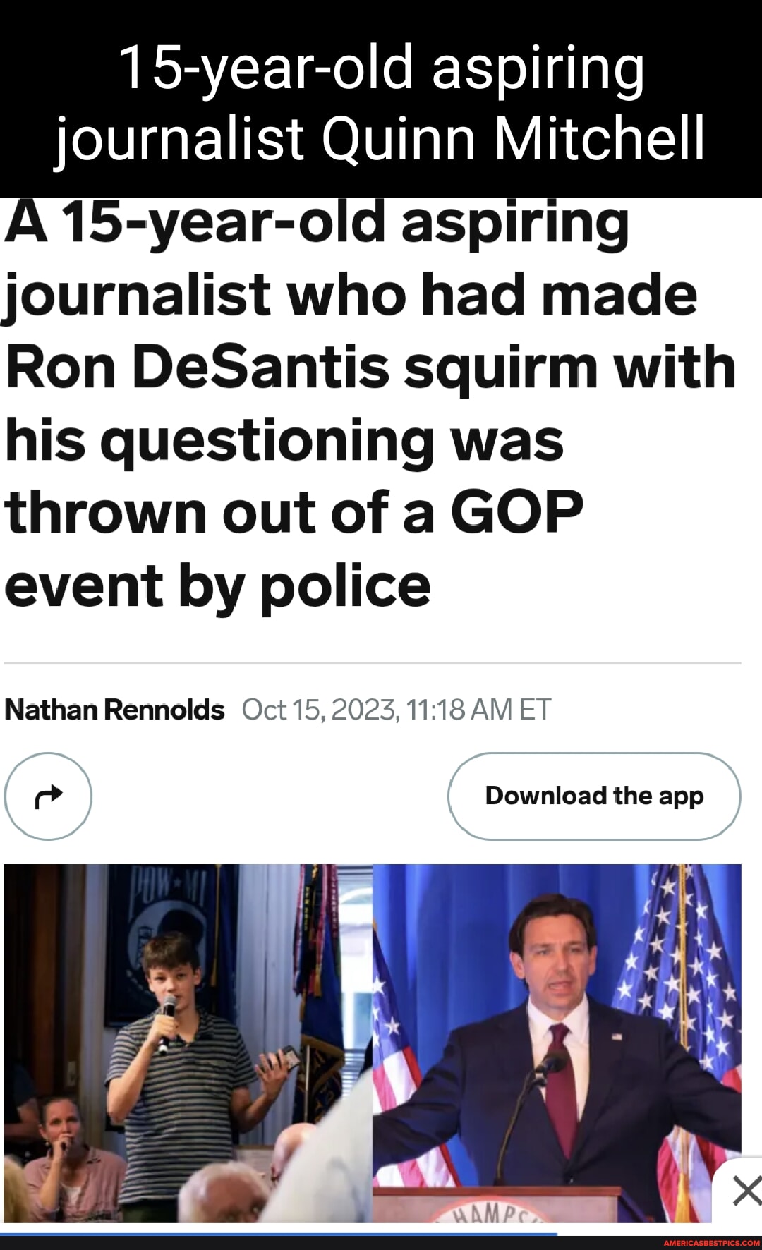 15-year-old aspiring journalist Quinn Mitchell 15-year-old aspiring ...