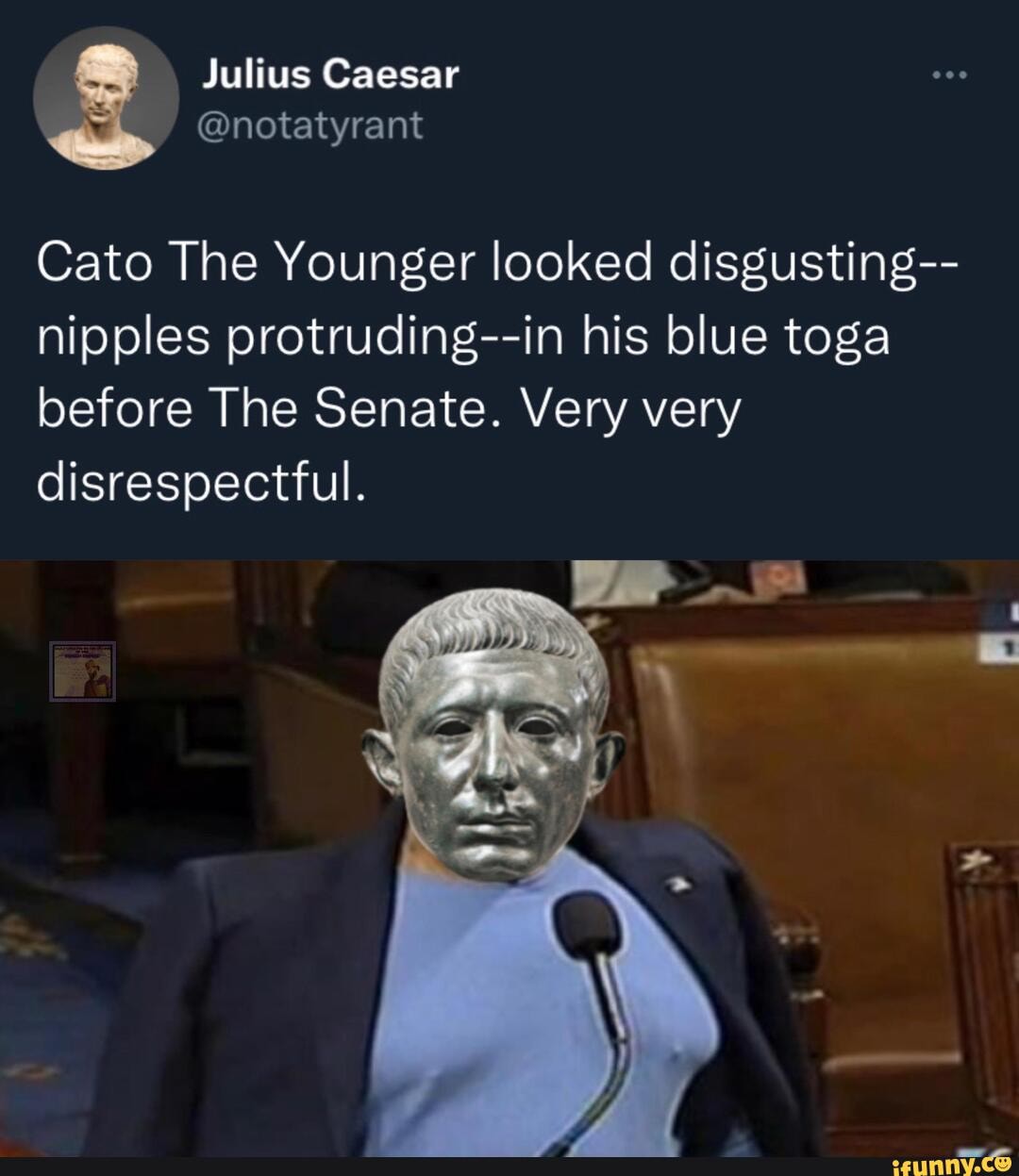 Julius Caesar @notatyrant Cato The Younger looked disgusting-- nipples ...
