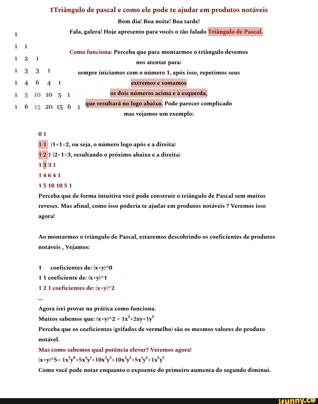 Nm ar wnn 1Triângulo de pascal e como ele pode te ajudar em produtos ...