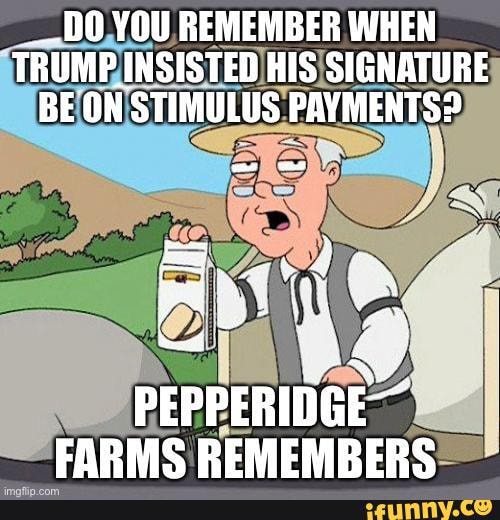 _-DO YOU REMEMBER WHEN TRUMP INSISTED HIS SIGNATURE BE ON STIMULUS ...