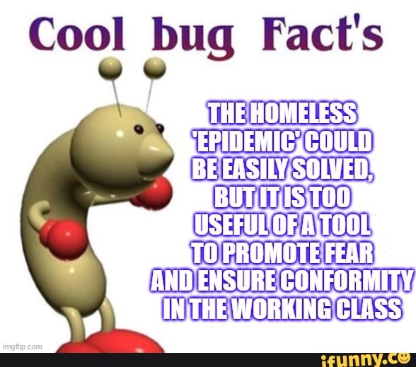 Cool bug Fact's THE HOMELESS) PROMOTEFEAR AND ENSURE. CONFORMITY, - iFunny