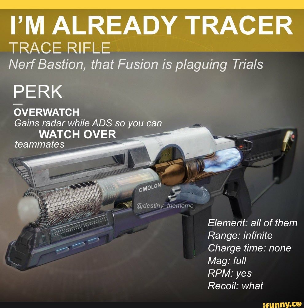 'M ALREADY TRACER TRACE RIFLE Nerf Bastion, that Fusion is plaguing ...