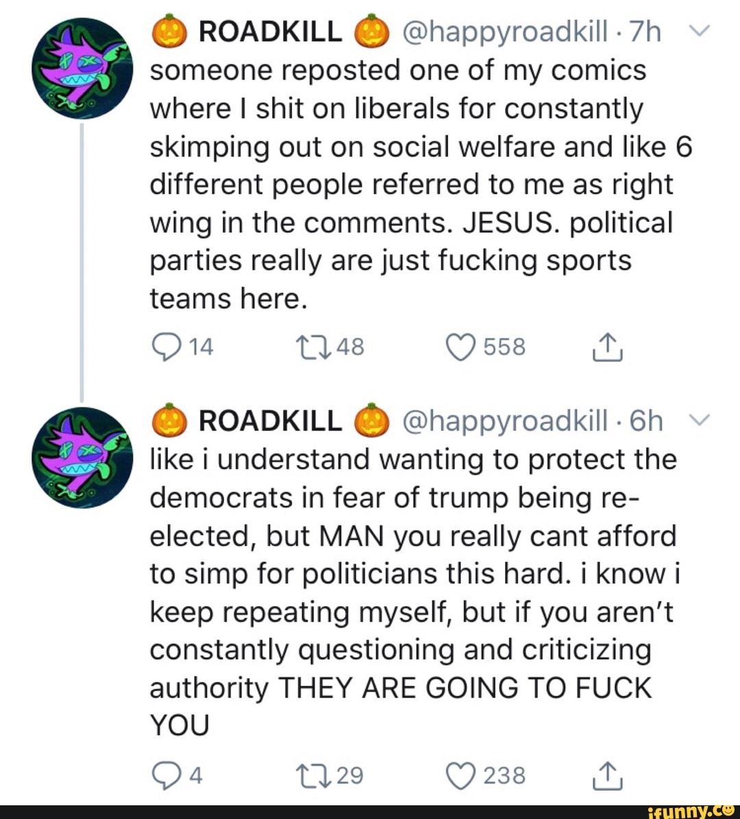 @ ROADKILL @happyroadkill someone reposted one of my comics where I ...