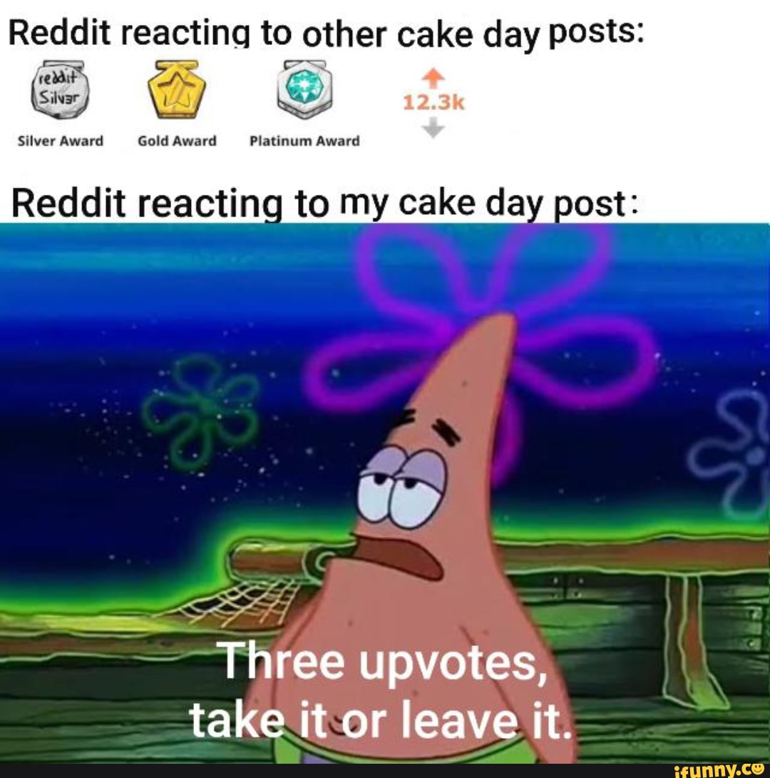 Reddit reacting to other cake day posts: 12.3k Silver Award Gold Award ...