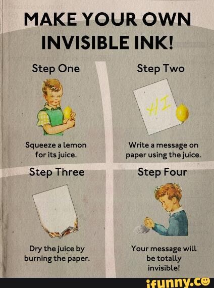 XDD - MAKE YOUR. OWN INVISIBLE INK! I Step One Step Two I " Squeeze a ...