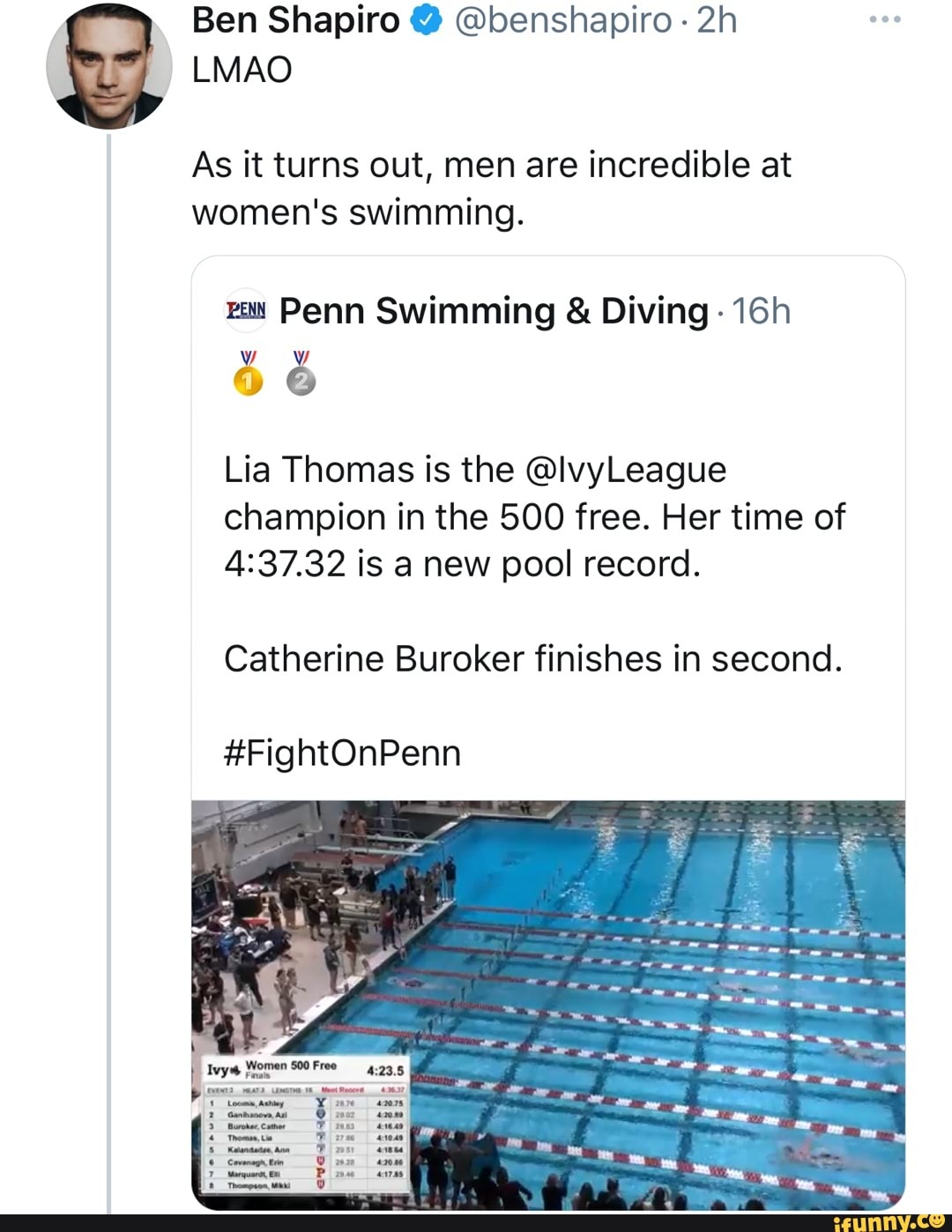 Ben Shapiro @ @benshapiro - LMAO As it turns out, men are incredible at ...