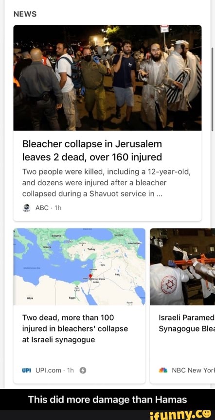 NEWS Bleacher collapse in Jerusalem leaves 2 dead, over 160 injured Two ...