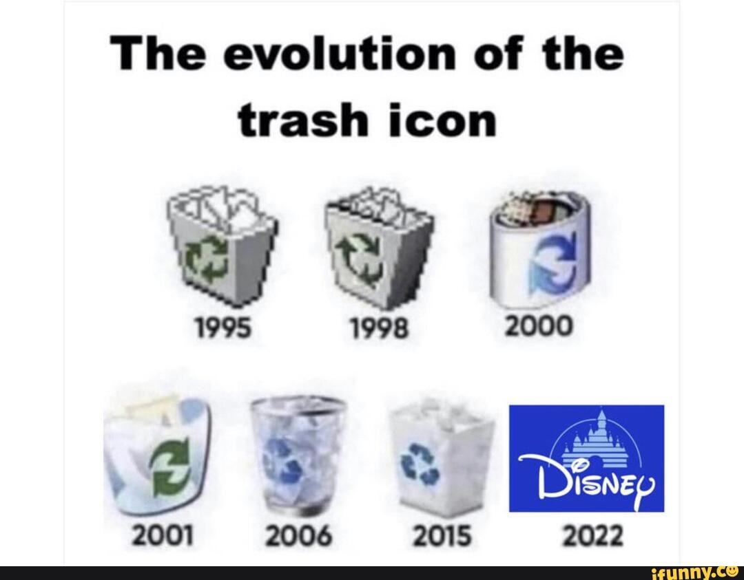The evolution of the trash icon 1995 1998 2001 2006 2000 - iFunny