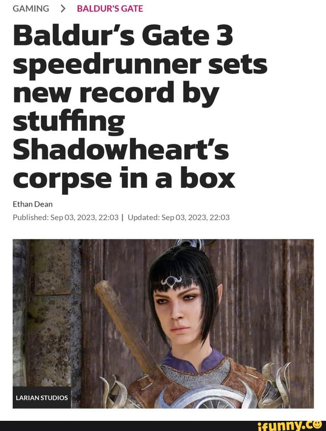 Baldurs Gate 3 Speedrunner Sets New Record By Stuffing Shadowhearts