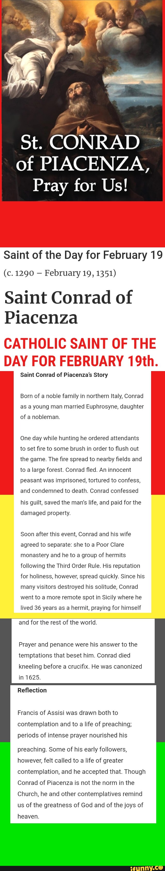 SS St. CONRAD of PIACENZA, Pray for Us! Saint of the Day for February ...