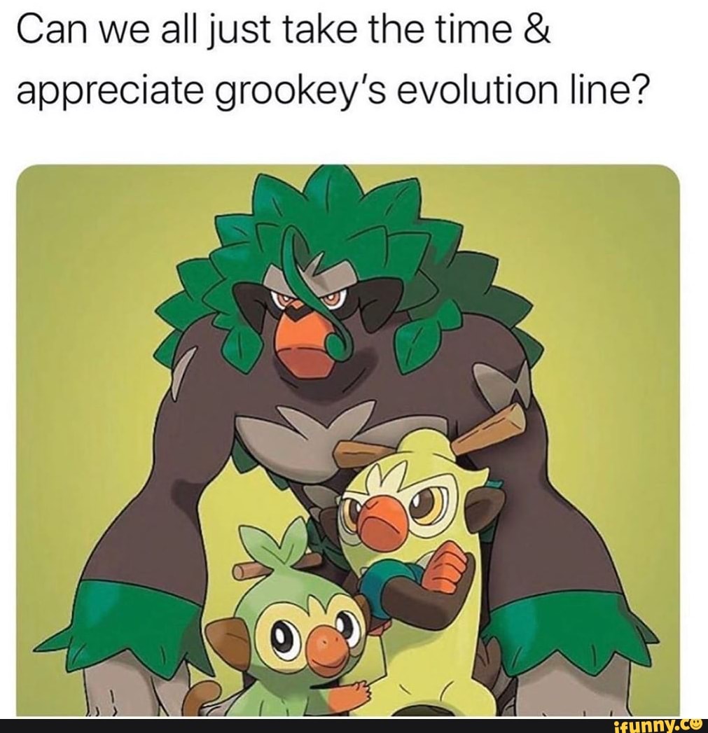 Can we all just take the time appreciate grookey's evolution line? - iFunny