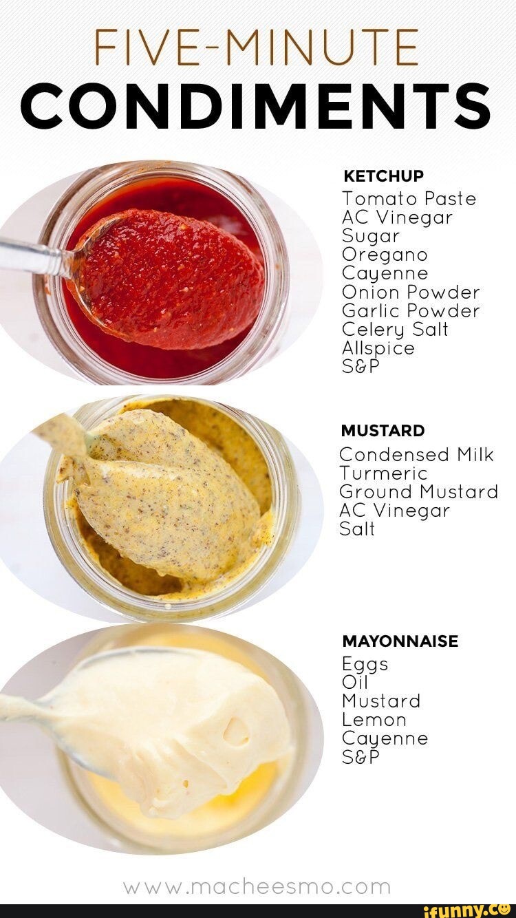 FIVE -MINUTE CONDIMENTS KETCHUP Tomato Paste AC Vinegar Sugar Oregano ...