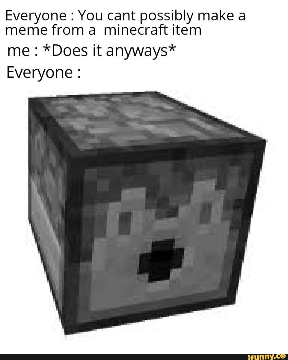 Everyone : You cant possibly make a meme from a minecraft item me ...