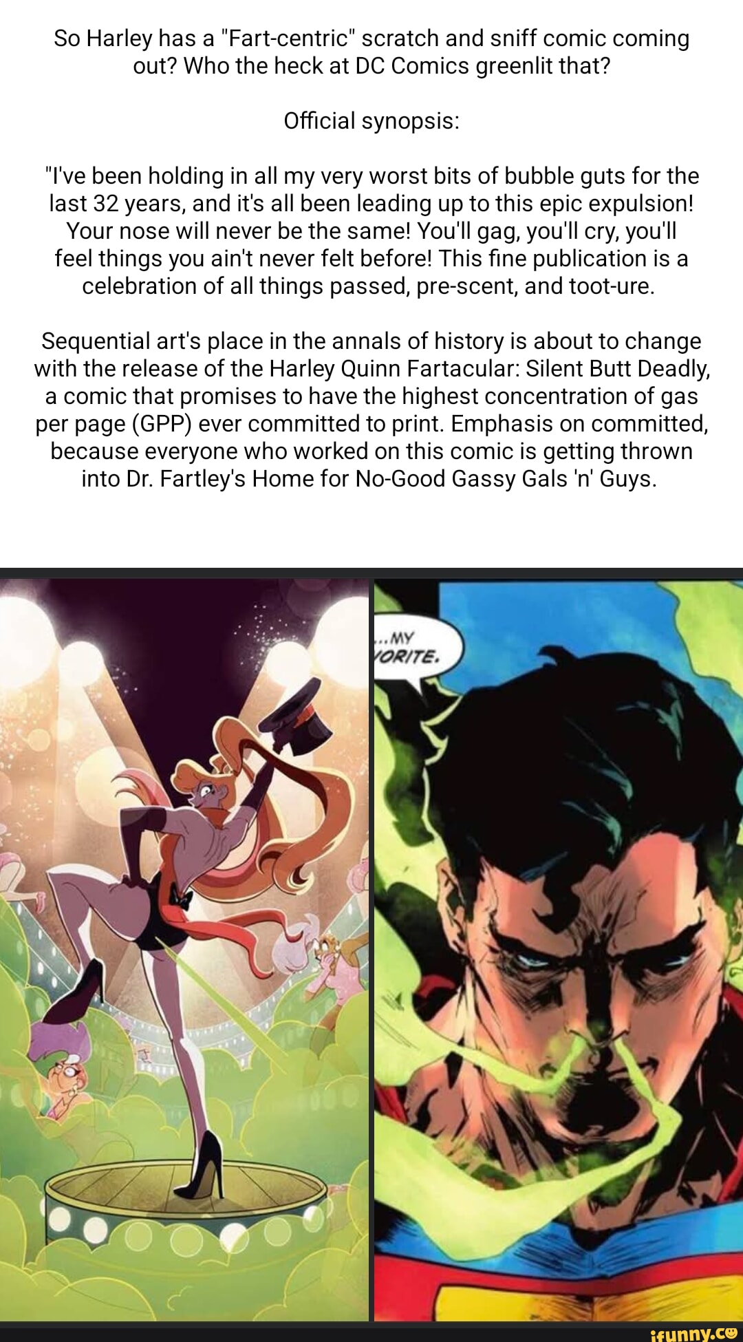 So Harley has a "Fart-centric" scratch and sniff comic coming out? Who ...