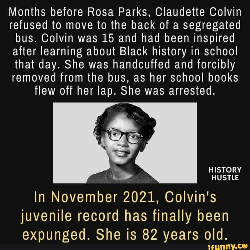 Months before Rosa Parks, Claudette Colvin refused to move to the back ...