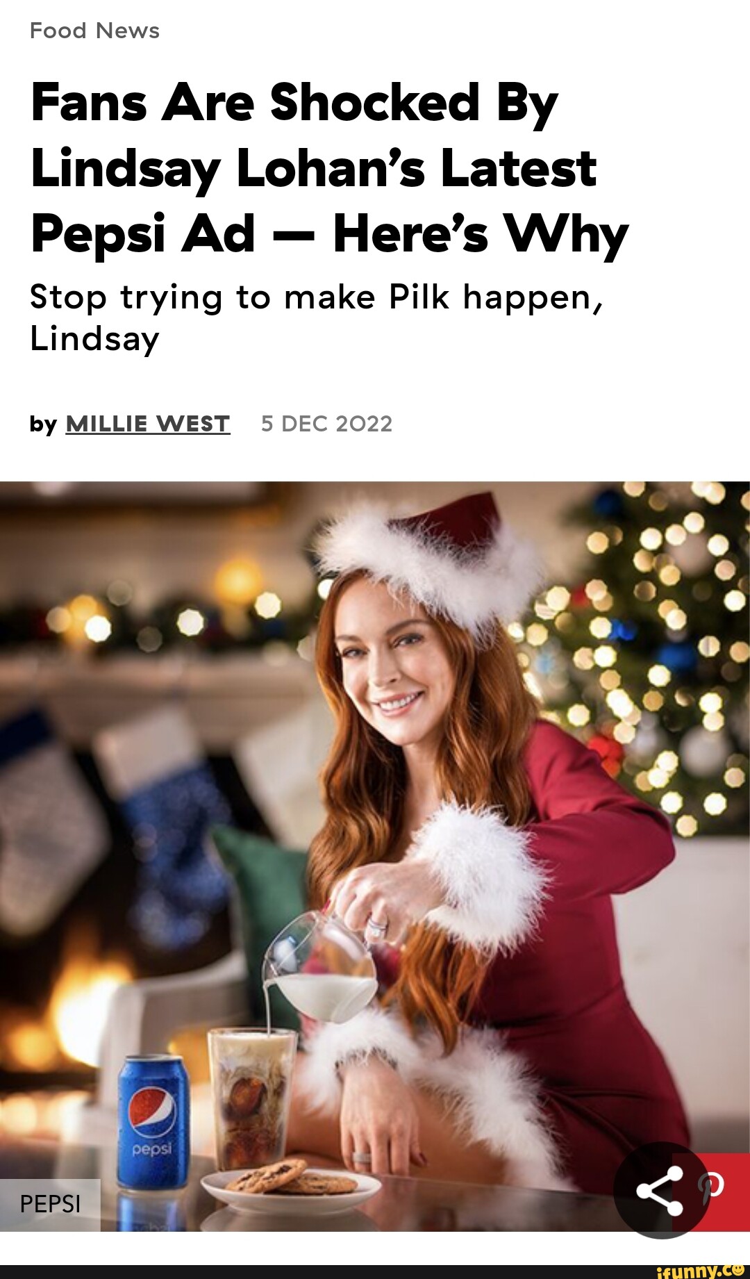 Food News Fans Are Shocked By Lindsay Lohan's Latest Pepsi Ad - Here's ...
