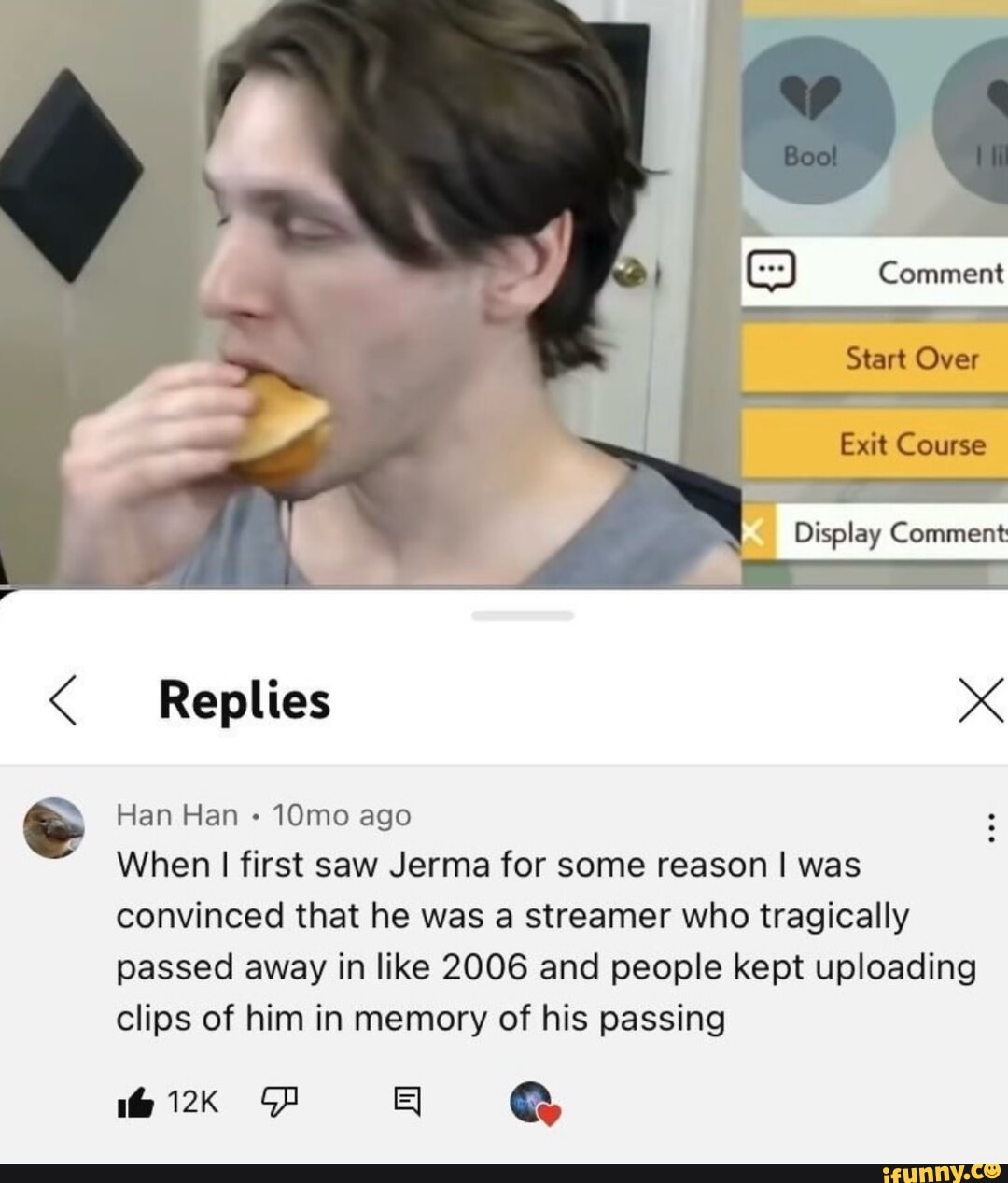 Jerma985 memes. Best Collection of funny Jerma985 pictures on iFunny