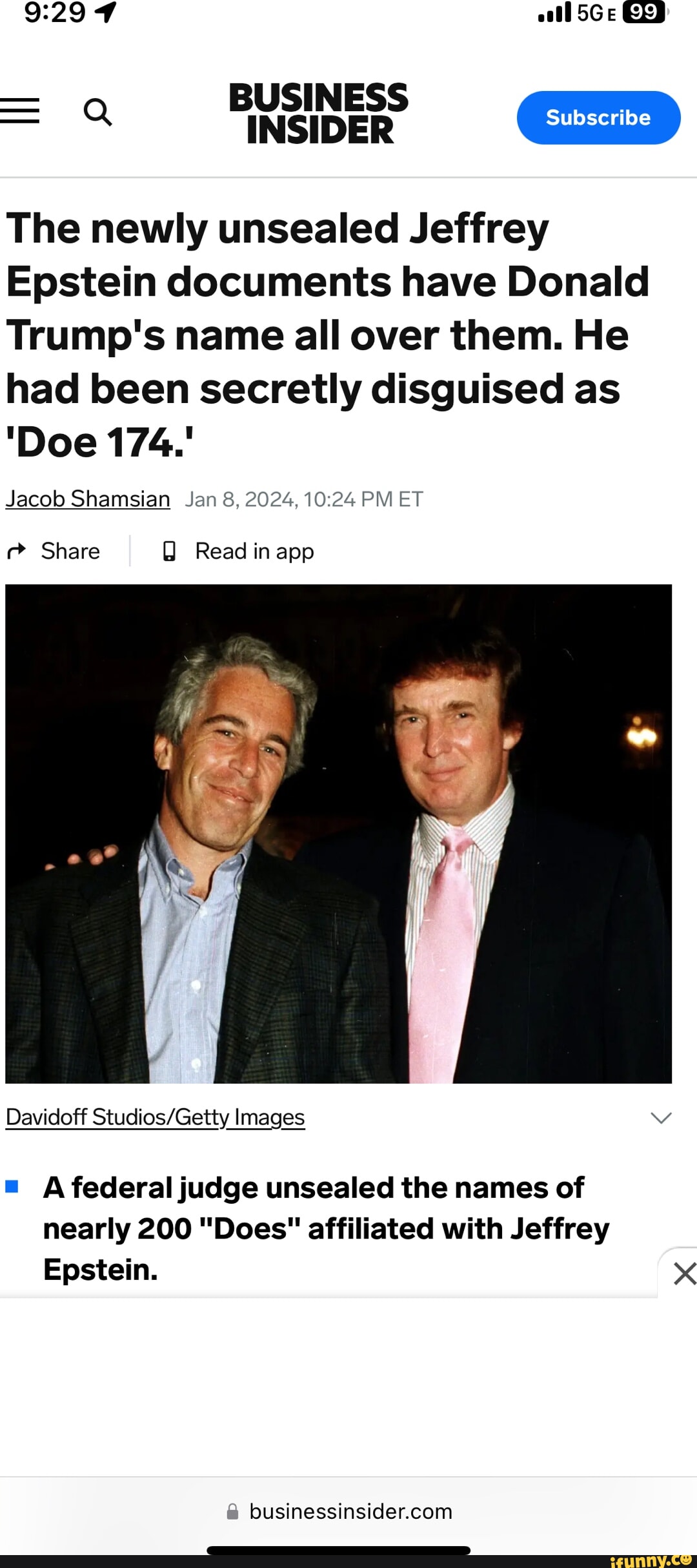 = BUSINESS INSIDER subscribe) The newly unsealed Jeffrey Epstein ...