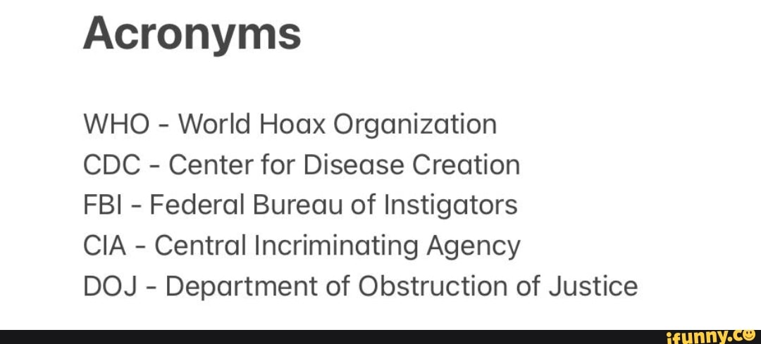 Acronyms memes. Best Collection of funny Acronyms pictures on iFunny