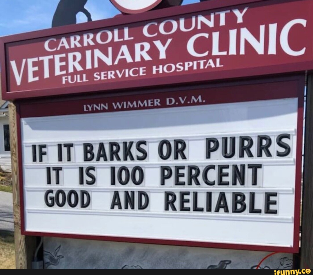FULL HOSPITAL LYNN WIMMER IF IT BARKS OR PURRS IT IS 100 PERCENT GOOD ...