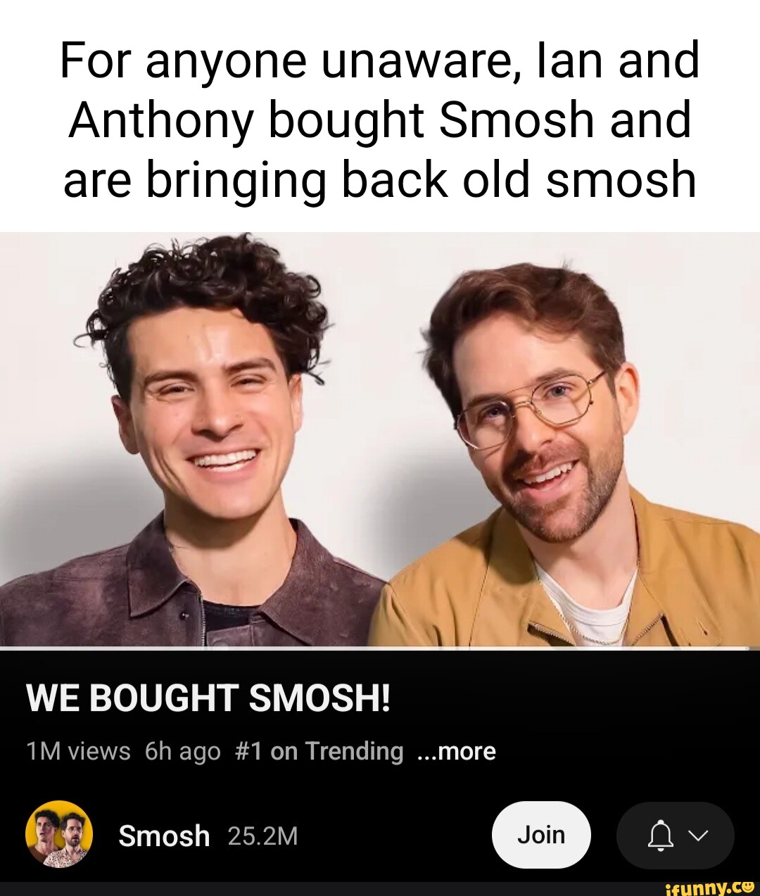 For anyone unaware, lan and Anthony bought Smosh and are bringing back ...