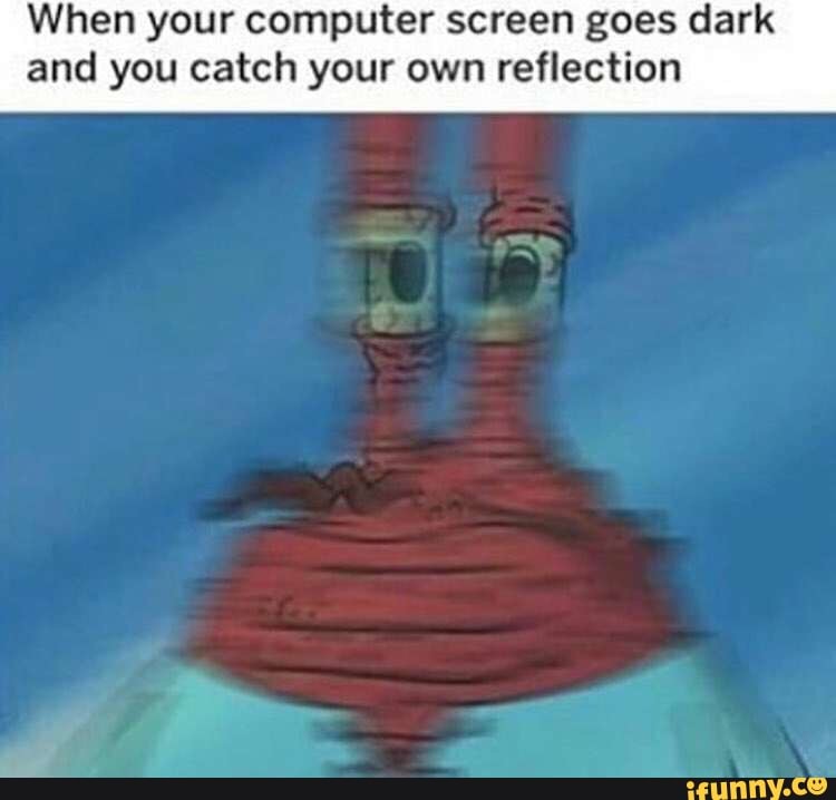 When your computer screen goes dark and you catch your own reﬂection ...