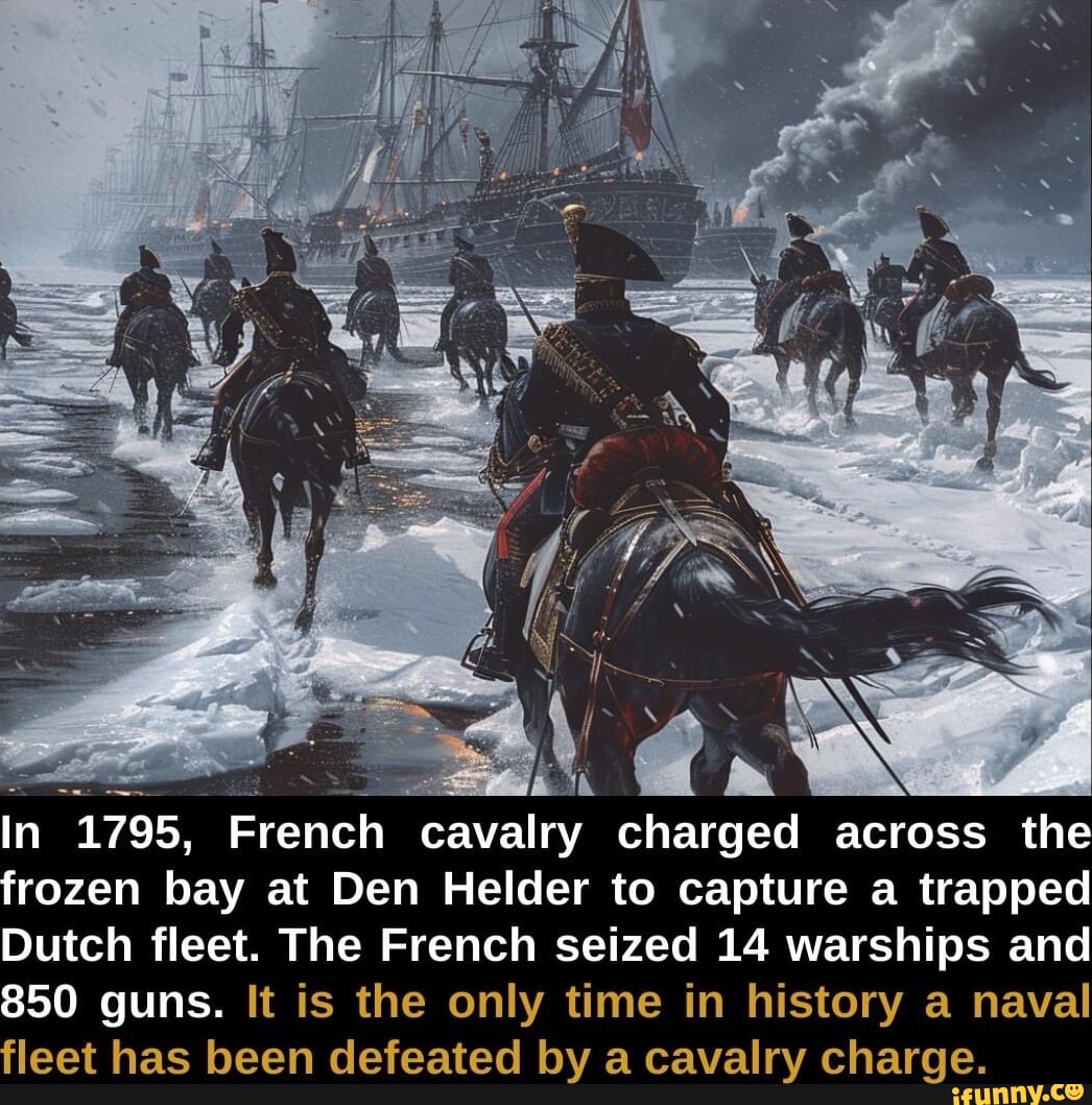 In 1795, French cavalry charged across the frozen bay at Den Helder to ...
