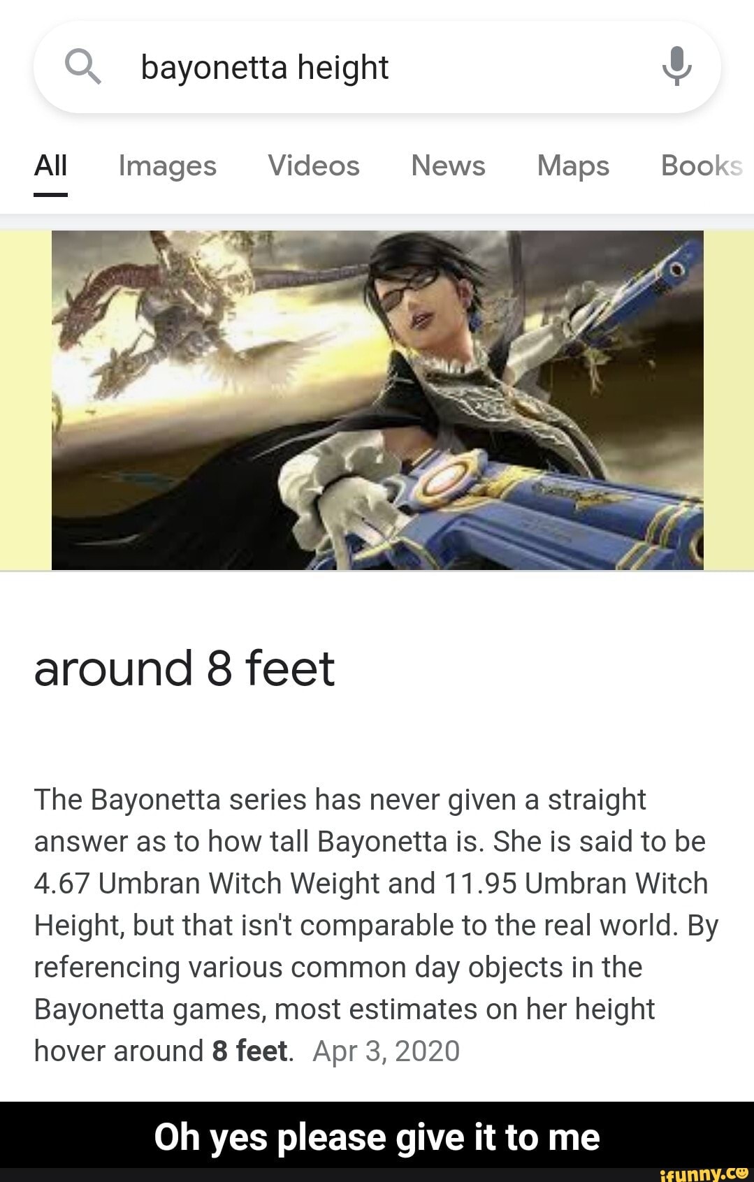 Q. bayonetta height All Images Videos News Maps Books around 8 feet The ...