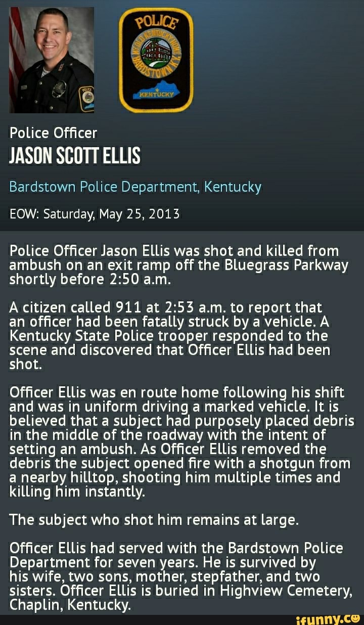 Police Officer JASON SCOTT ELLIS Bardstown Police Department, Kentucky ...