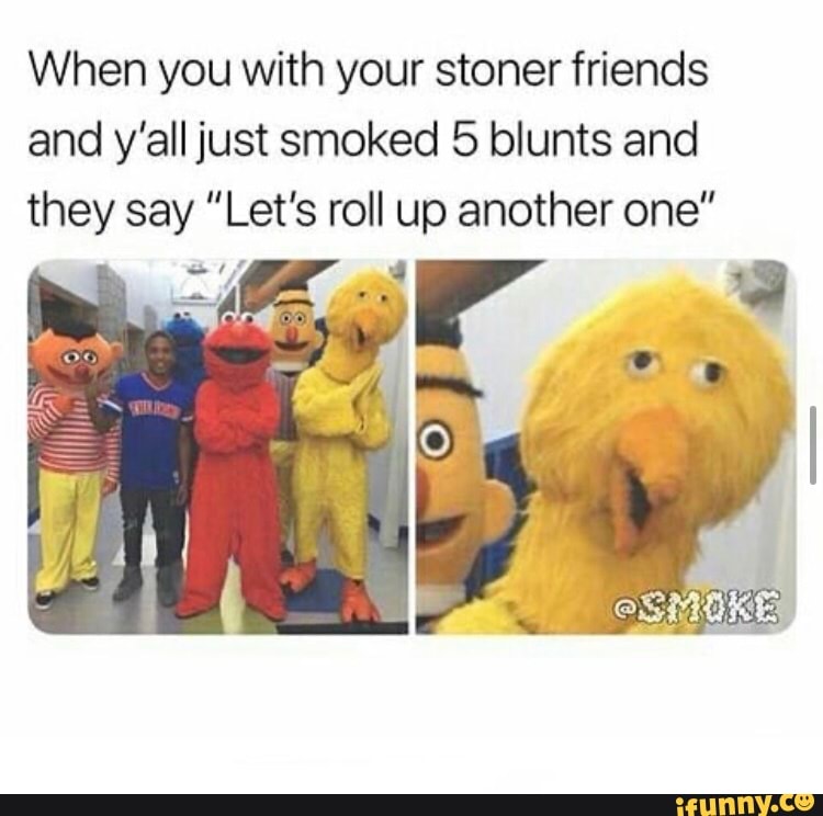 When you with your stoner friends and y'all just smoked 5 blunts and ...