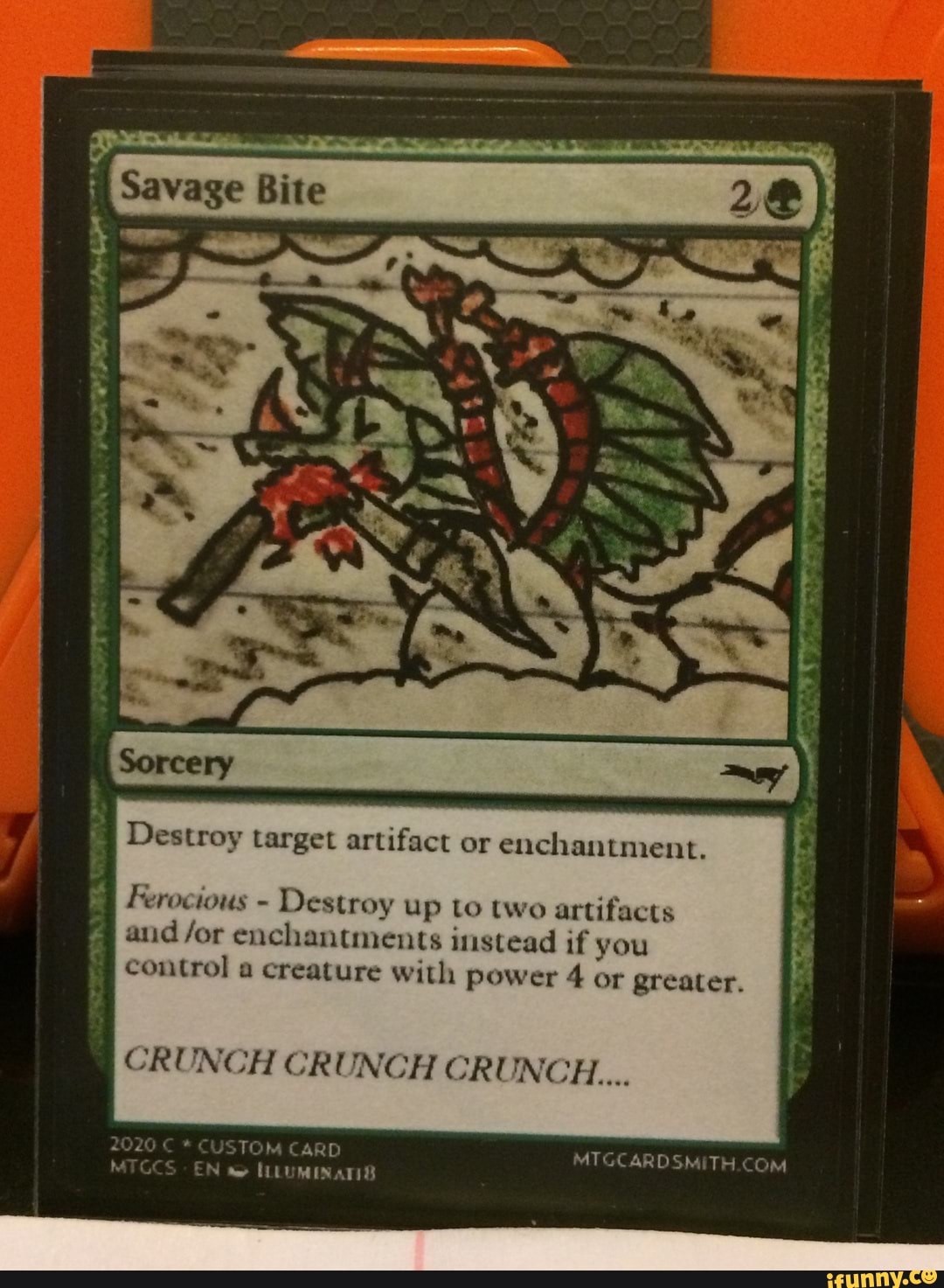 Destroy target artifact or enchantment. Ferocious Destroy up to two ...