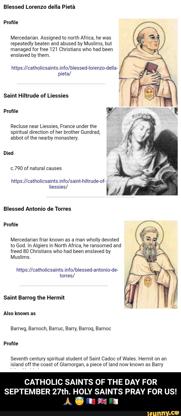 Blessed Lorenzo della Pieta Profile Mercedarian. Assigned to north ...