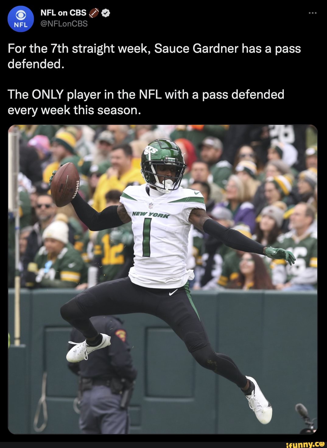 NFL on CBS @ NFL @NFLonCBS For the straight week, Sauce Gardner has a ...
