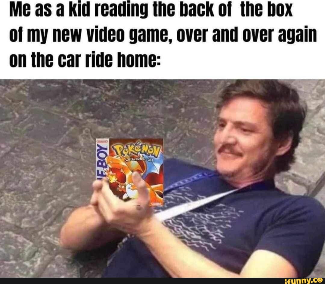 Me as Kid reading the back of the box of my new video game, over and ...