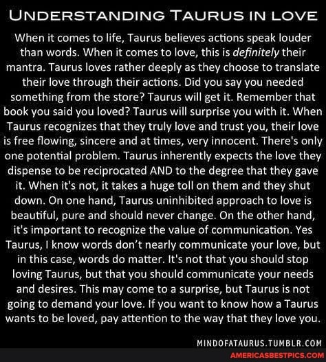 UNDERSTANDING TAURUS IN LOVE When it comes to life, Taurus believes ...