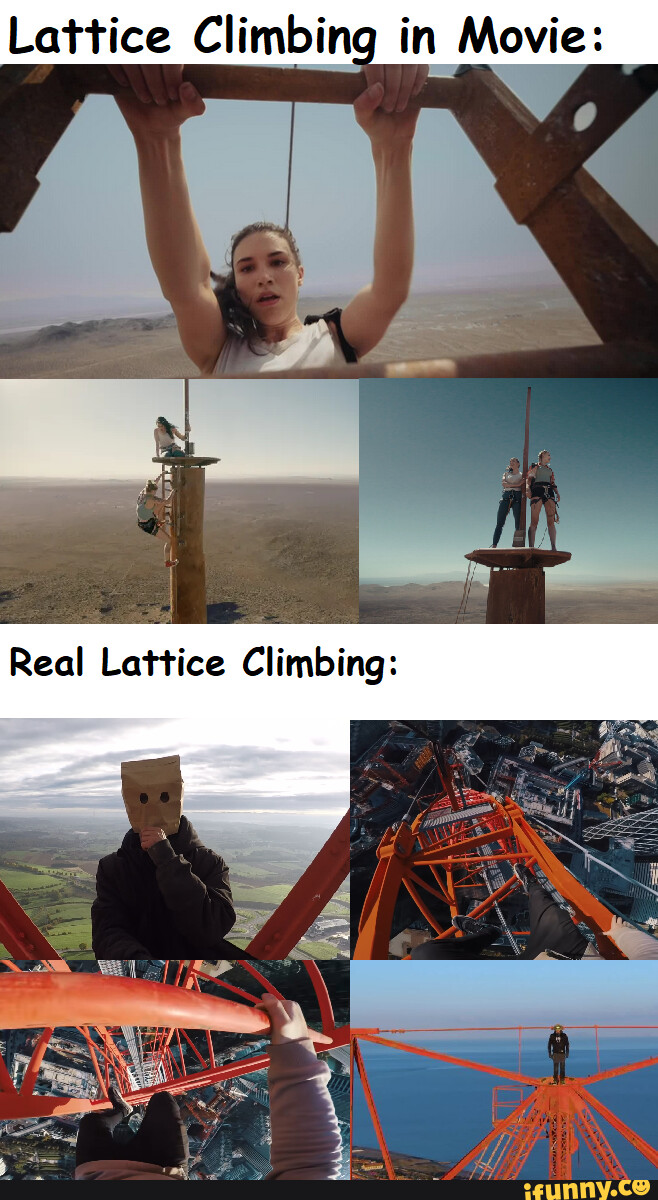 Fall Movie - Lattice Climbing in Movie: Real Lattice Climbing: - iFunny