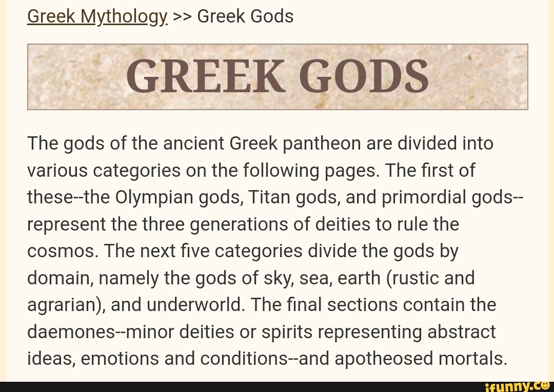 Greek Mythology Greek Gods GREEK GODS The gods of the ancient Greek ...