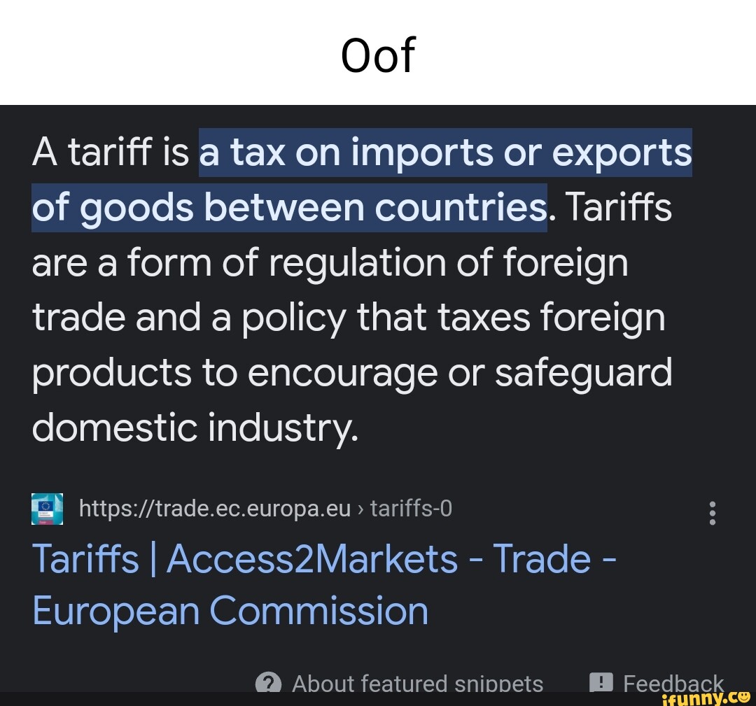 Tariffs memes. Best Collection of funny Tariffs pictures on iFunny