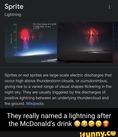 Made you look again - Sprite Lightning Sprites or red sprites are large ...