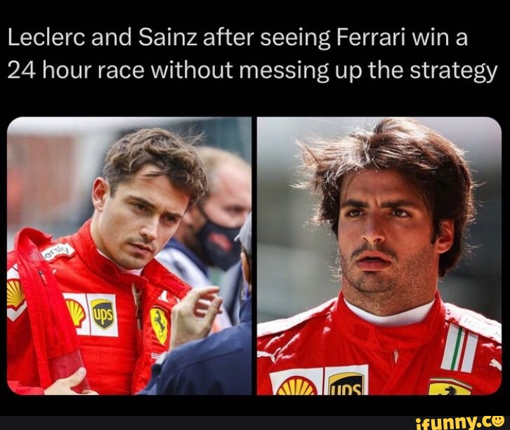 Leclerc and Sainz after seeing Ferrari win a 24 hour race without ...