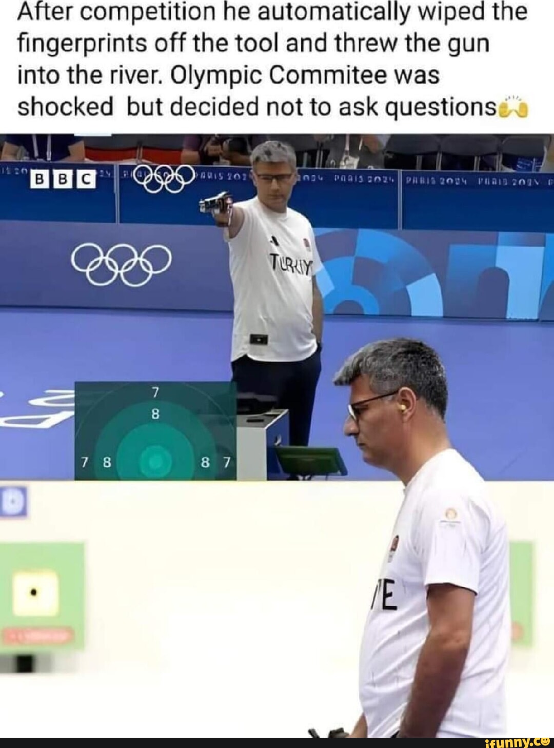After competition he automatically wiped the fingerprints off the tool ...