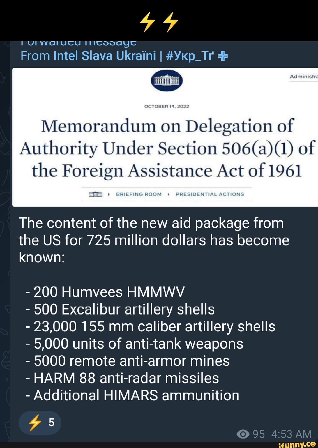 From Intel Slava Ukraini I Memorandum on Delegation of Authority Under ...